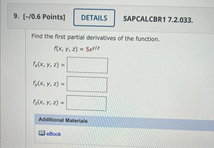 Solved Find the first partial derivatives of the function. | Chegg.com