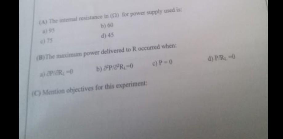 Solved Q(9): If the power delivered to load resistance R | Chegg.com
