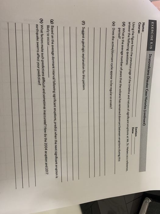 Solved EXERCISE 5.15 Stratovolcano Disaster Case Histories | Chegg.com