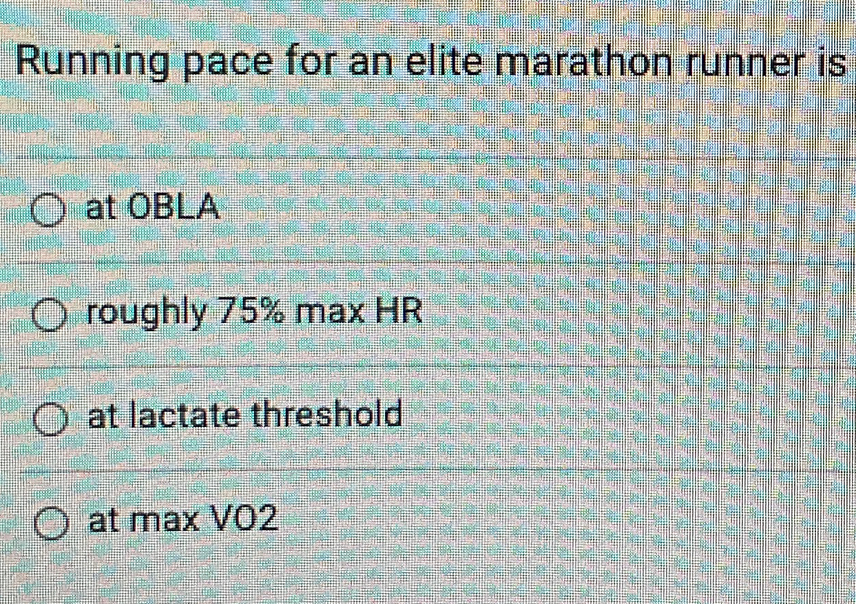 Solved Running pace for an elite marathon runner isat | Chegg.com
