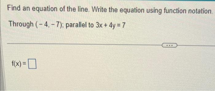 Solved Find an equation of the line. Write the equation | Chegg.com