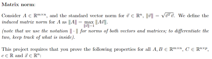 Solved Matrix norm:Consider AinRm×n, ﻿and the standard | Chegg.com