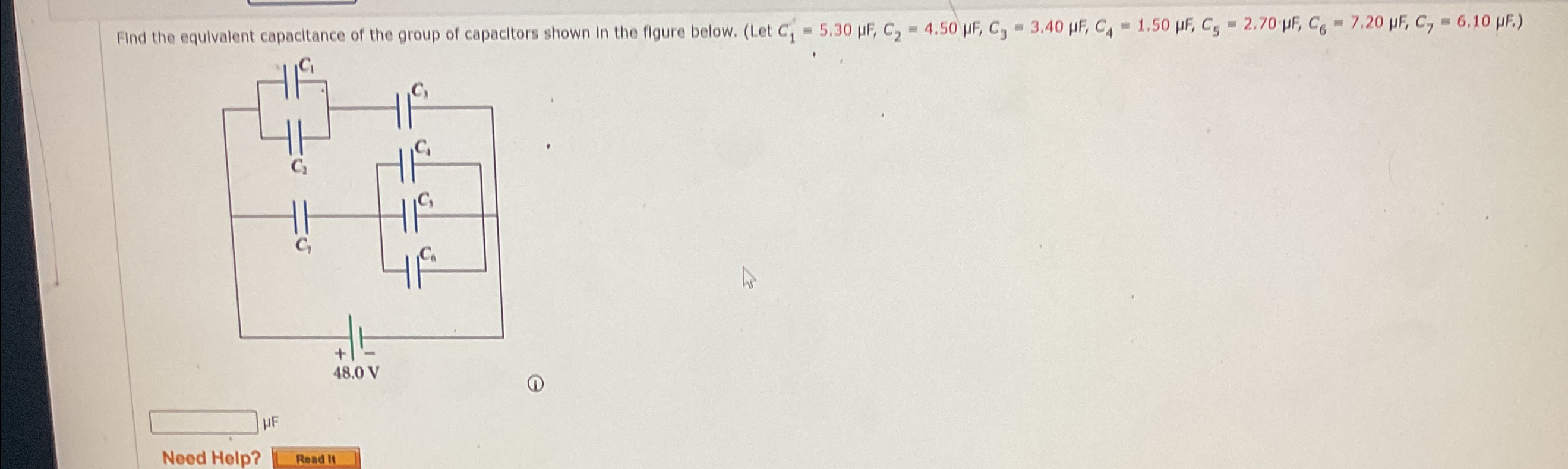 Solved Find the equivalent capacitance of the group of | Chegg.com