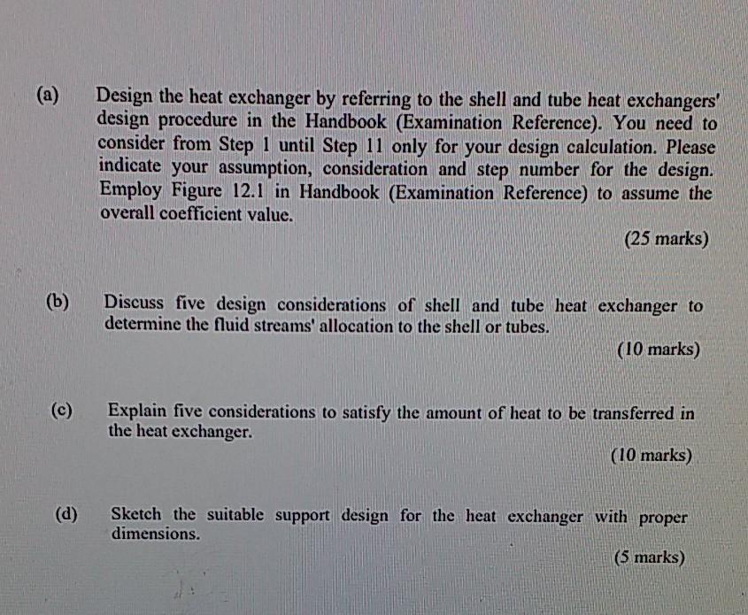 Q2 As a design engineer, you must make a preliminary | Chegg.com