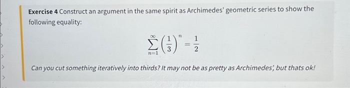 Solved Exercise 4 Construct an argument in the same spirit | Chegg.com
