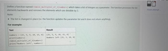 Solved Define a function named remove_multiples of numbers) | Chegg.com