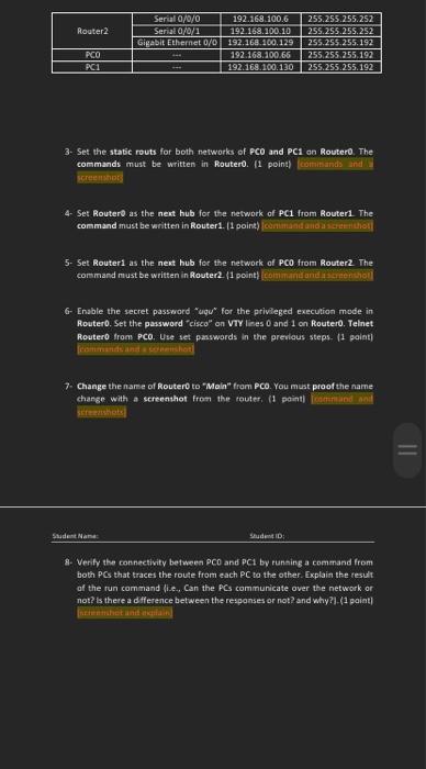 Solved 1- Build the following network in Packet Tracer with | Chegg.com