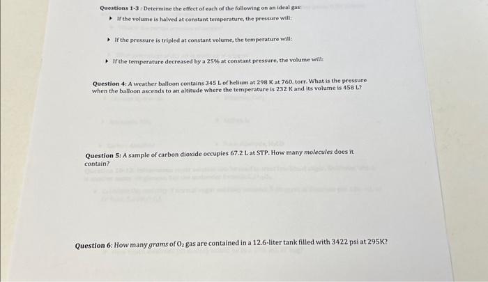 Solved Questions 1-3 : Determine the effect of each of the | Chegg.com