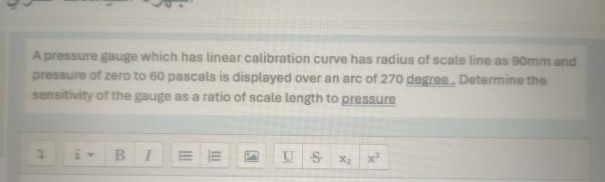 Solved A pressure gauge which has linear calibration curve | Chegg.com