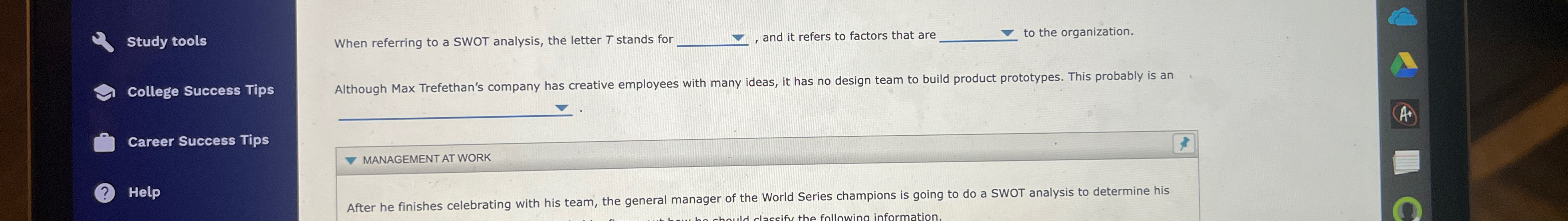 Solved Study toolsCollege Success TipsCareer Success | Chegg.com