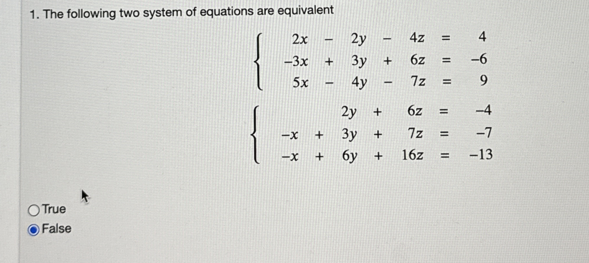 Solved The following two system of equations are | Chegg.com