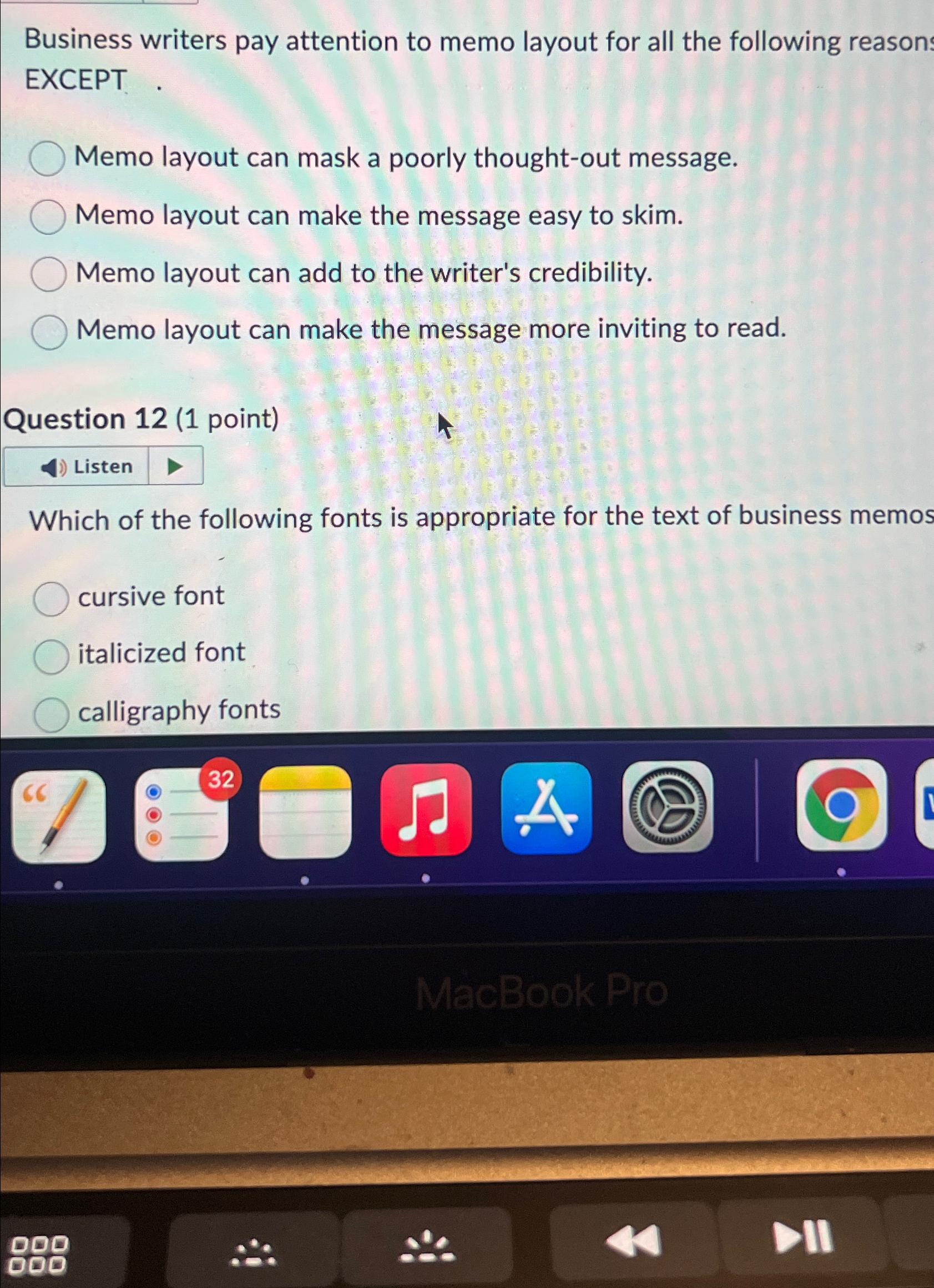 Solved Business writers pay attention to memo layout for all | Chegg.com
