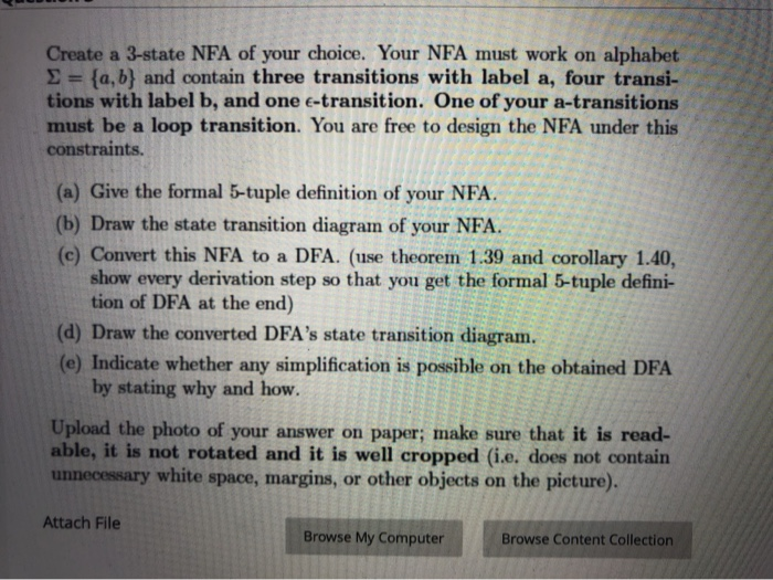 Solved Create a 3-state NFA of your choice. Your NFA must | Chegg.com