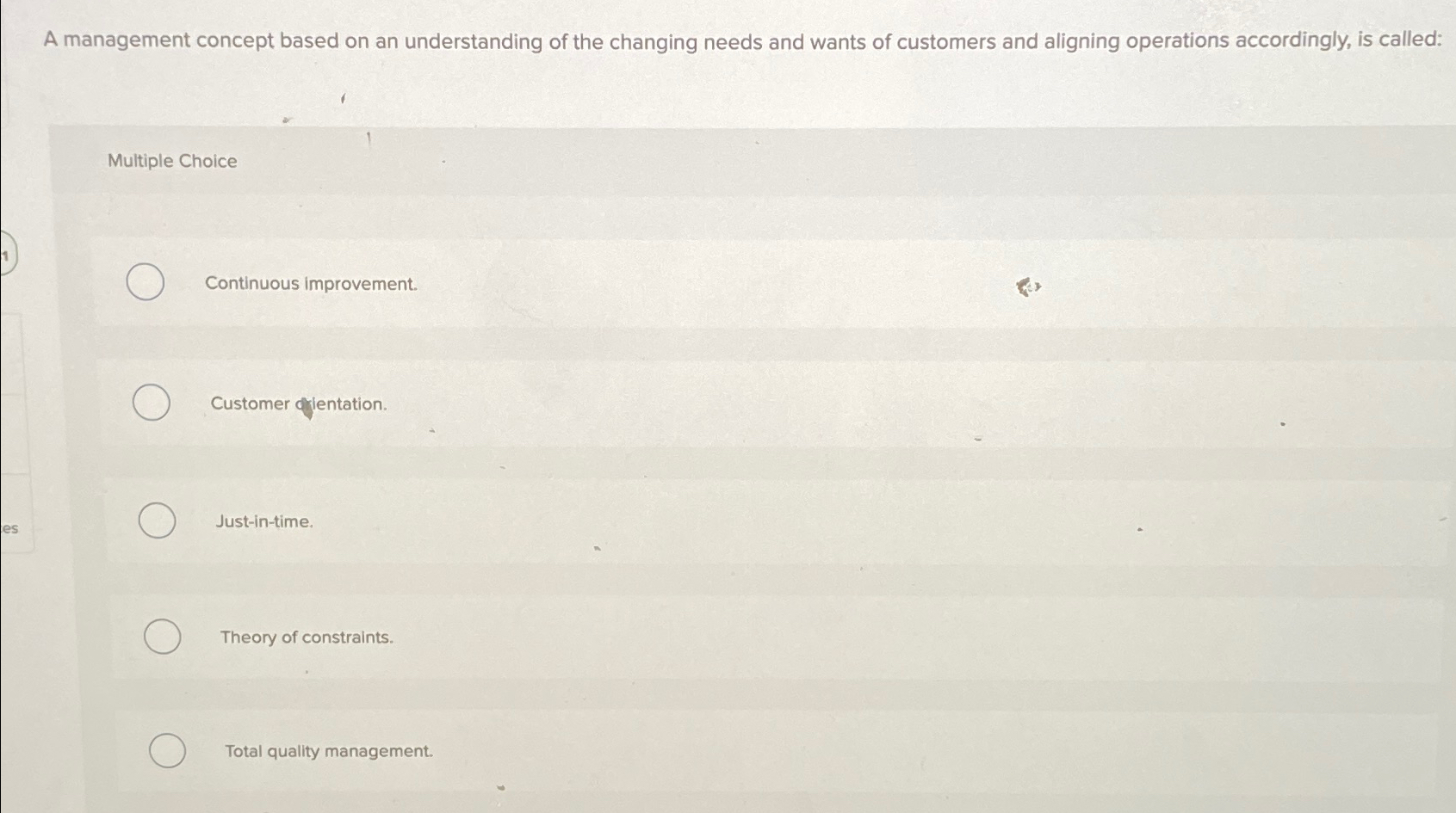 Solved A management concept based on an understanding of the | Chegg.com