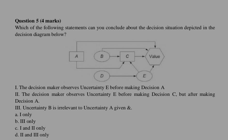 Solved Question 5 (4 marks) Which of the following | Chegg.com Solved Question 5 (4 marks) Which of the following | Chegg.com
