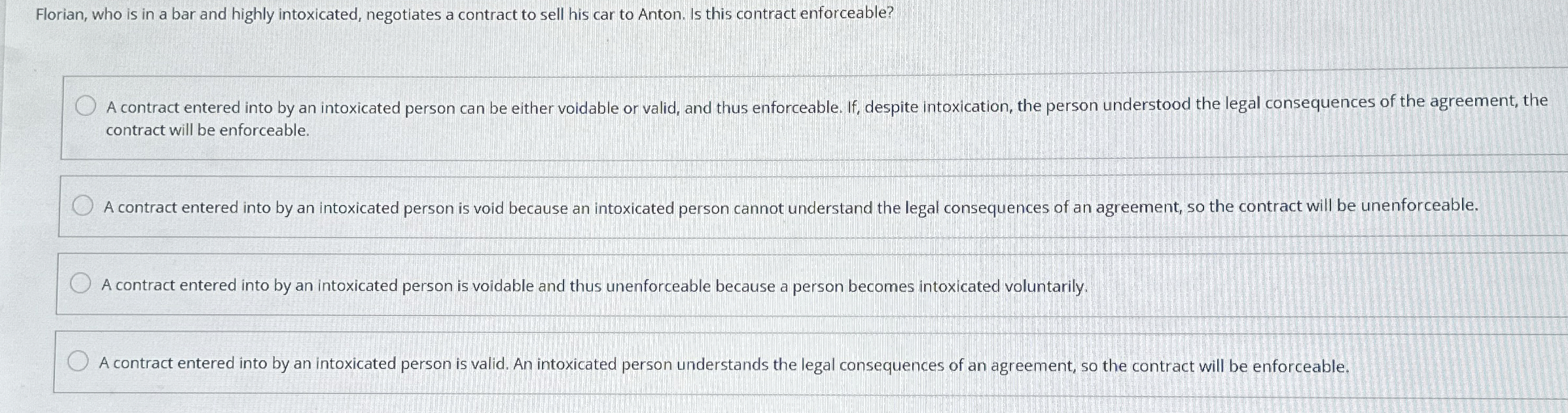 Solved Florian, who is in a bar and highly intoxicated, | Chegg.com