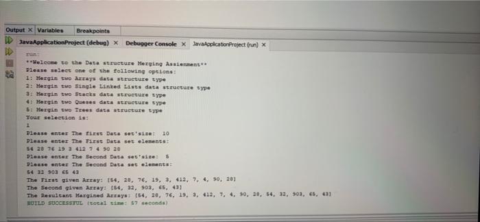Solved First: Merging as one of the Data Structure | Chegg.com
