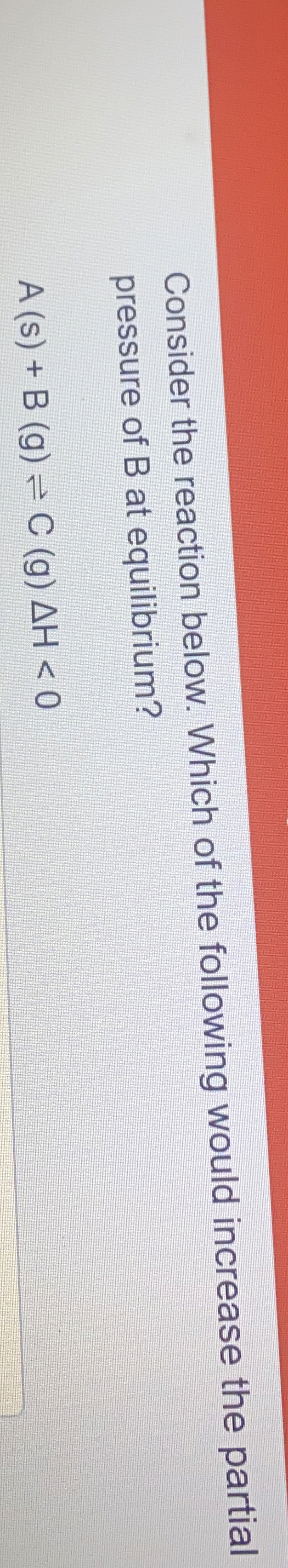 Solved Consider the reaction below. Which of the following | Chegg.com