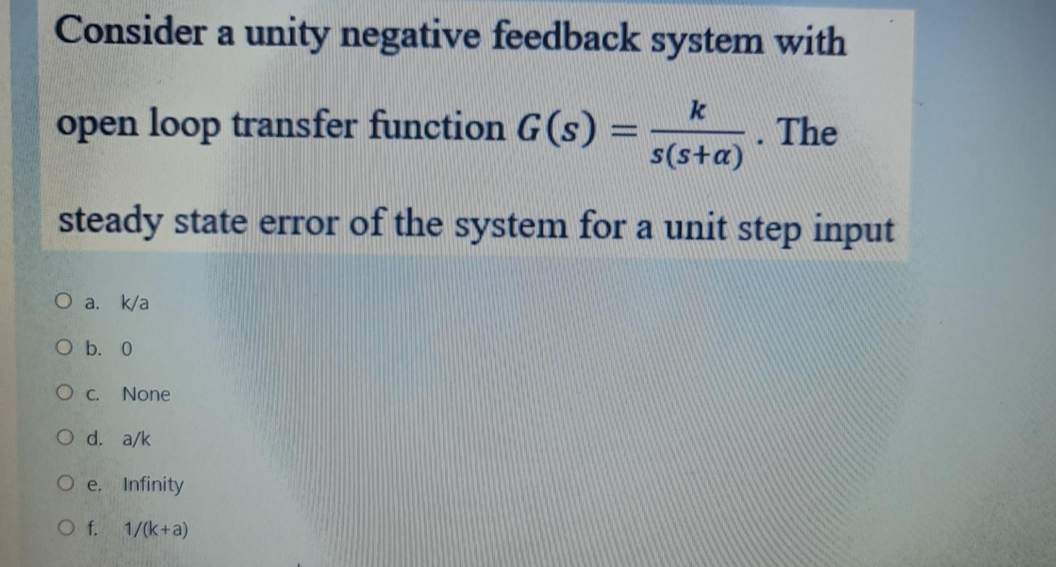 Solved Consider a unity negative feedback system with k open | Chegg.com