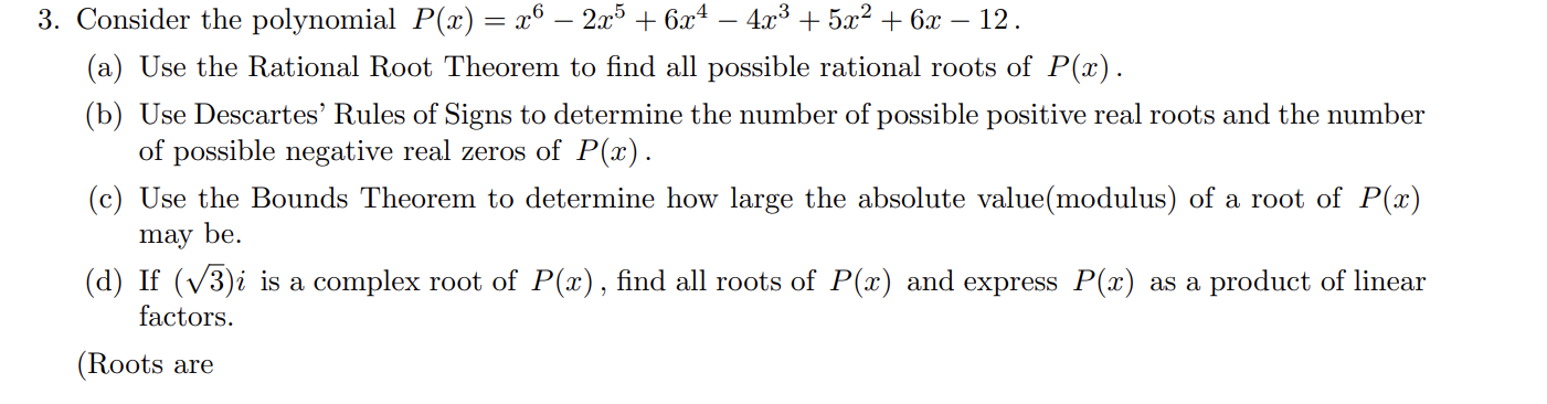 Solved Consider the polynomial | Chegg.com