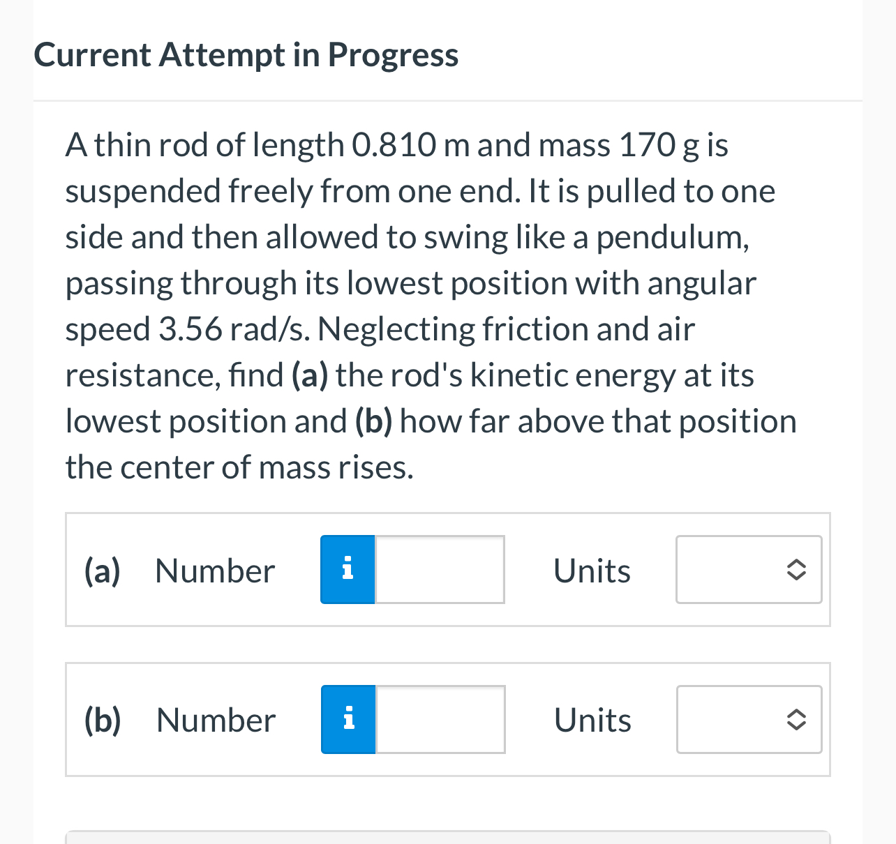 Solved Current Attempt in ProgressA thin rod of length | Chegg.com
