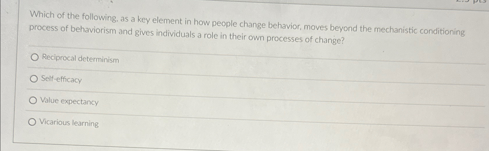 Solved Which of the following, as a key element in how | Chegg.com