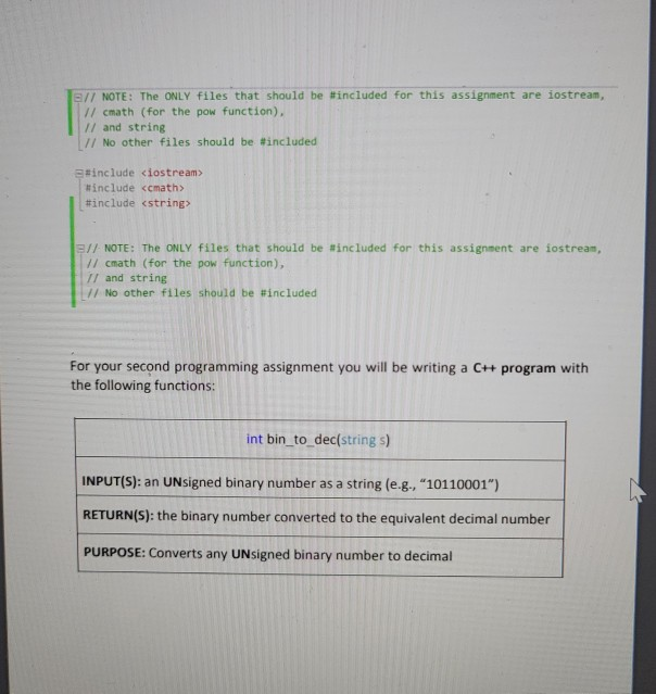 Solved // NOTE: The ONLY files that should be #included for | Chegg.com