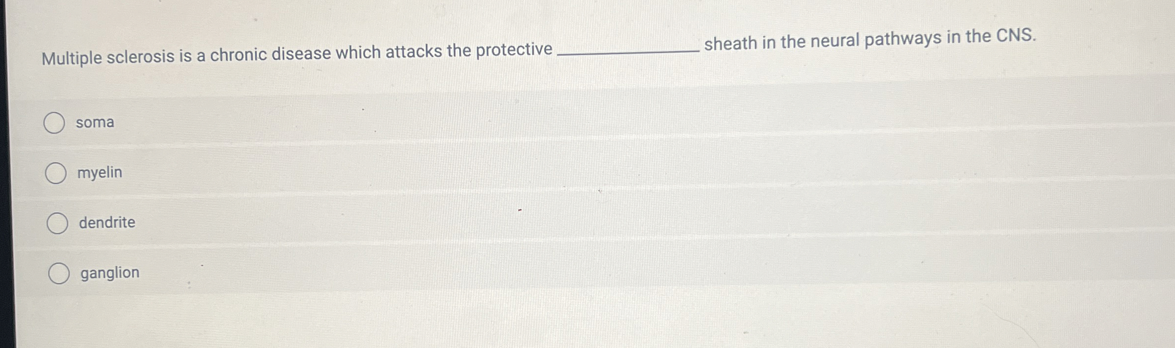 Solved Multiple sclerosis is a chronic disease which attacks | Chegg.com