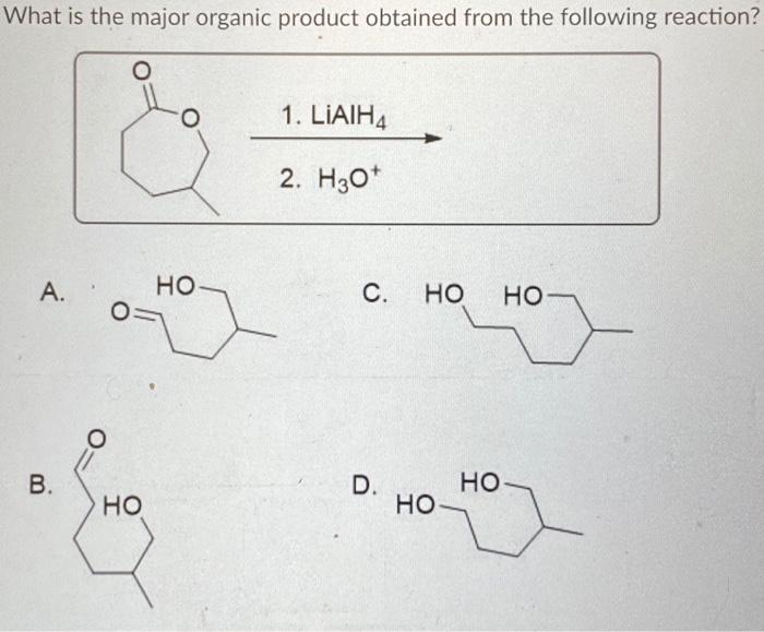 [Solved]: What is the major organic product obtained from t