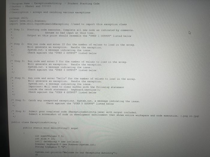Solved Review the slides: Exceptions in Java Download the | Chegg.com