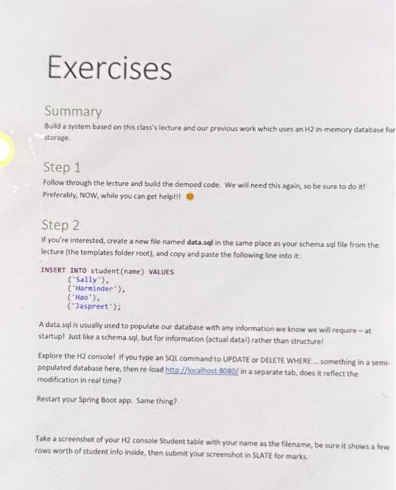 Solved Summary Build a system based on this class's lecture | Chegg.com