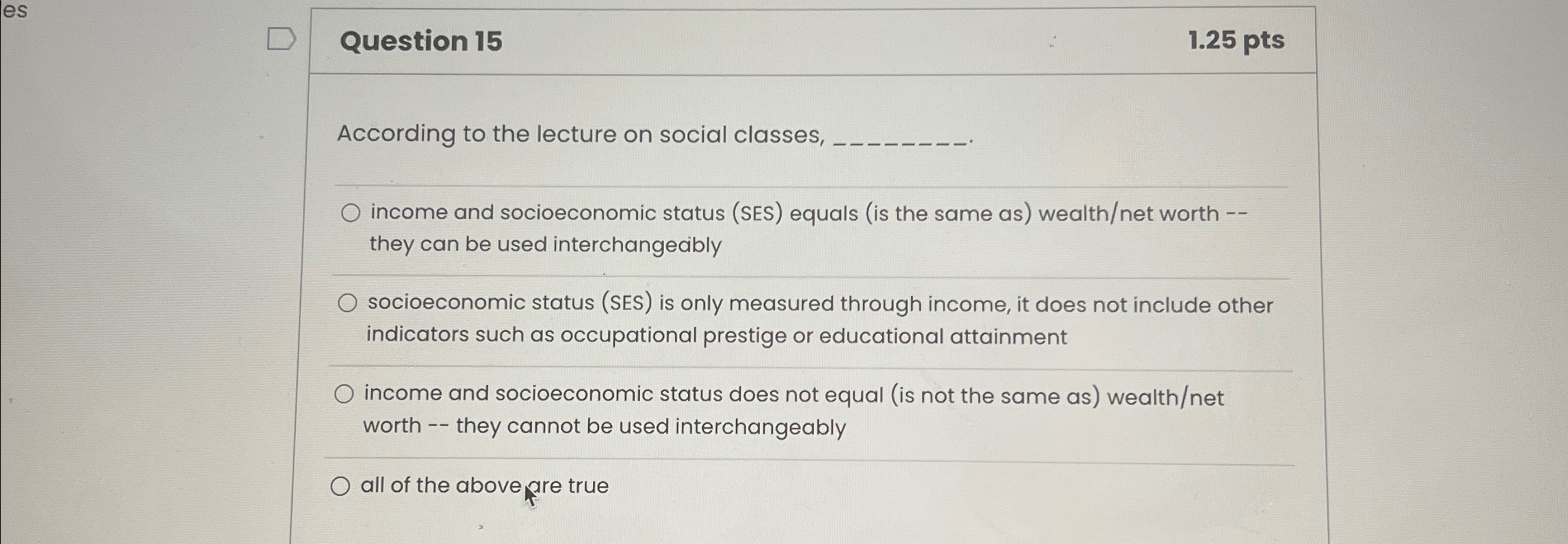 Solved Question 151.25 ﻿ptsAccording to the lecture on | Chegg.com