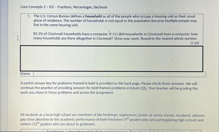 Solved 1. The U.S. Census Bureau defines a household as all | Chegg.com