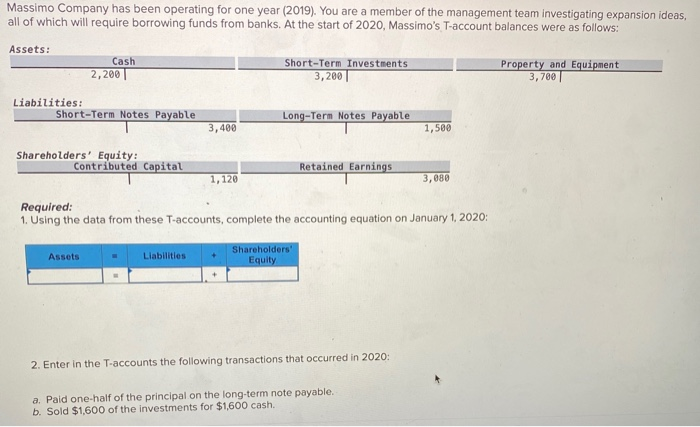 Solved Massimo Company has been operating for one year | Chegg.com