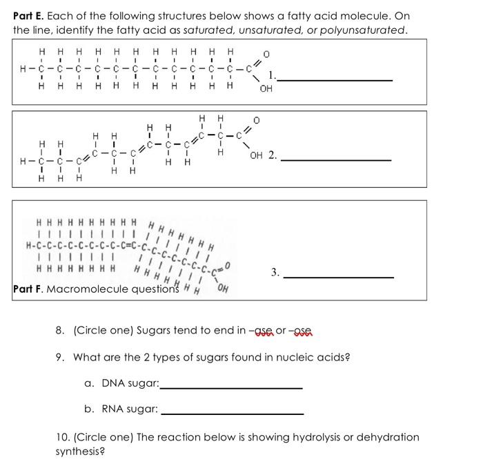 Solved Part E. Each of the following structures below shows | Chegg.com