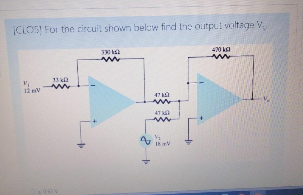 Solved [CLO5] For the circuit shown below find the output | Chegg.com