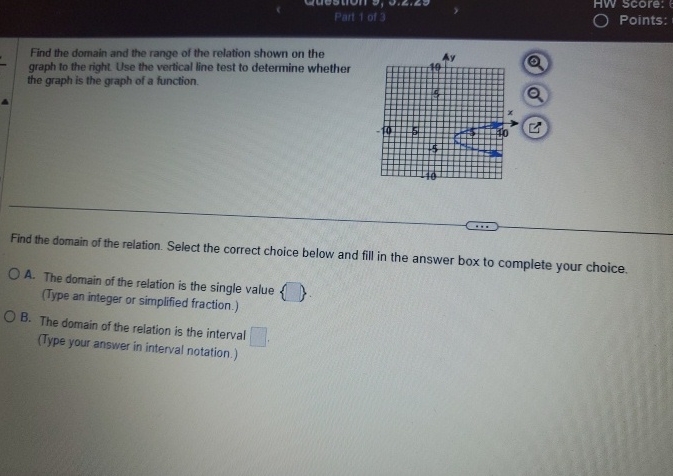 Solved Find the domain and the range of the relation shown | Chegg.com