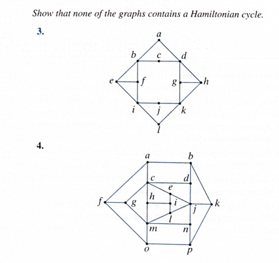Solved Show that none of the graphs contains a Hamiltonian | Chegg.com