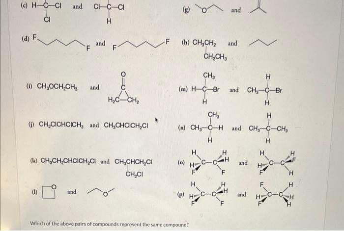 Solved Consider each pair of structural formulas that follow | Chegg.com