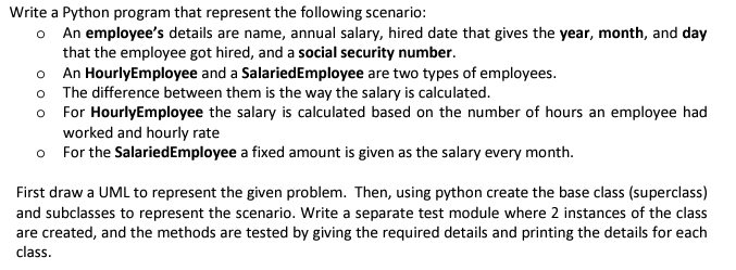 Solved Write a Python program that represent the following | Chegg.com