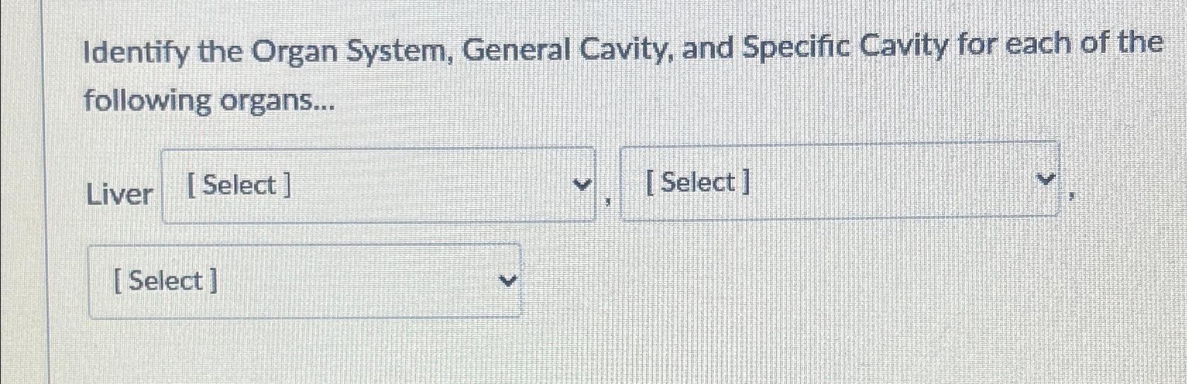 Solved Identify the Organ System, General Cavity, and | Chegg.com