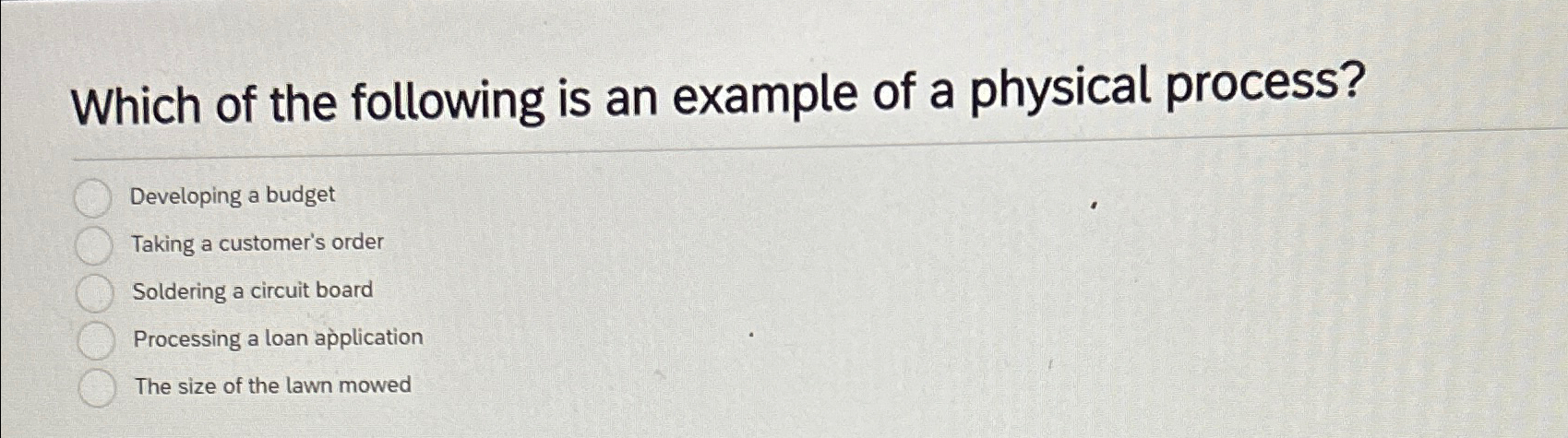 Solved Which of the following is an example of a physical | Chegg.com