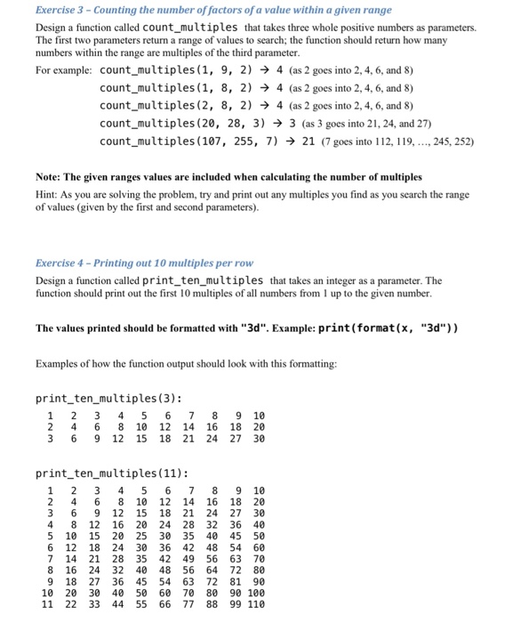 Solved Exercise 3-Counting the number of factors of a value | Chegg.com