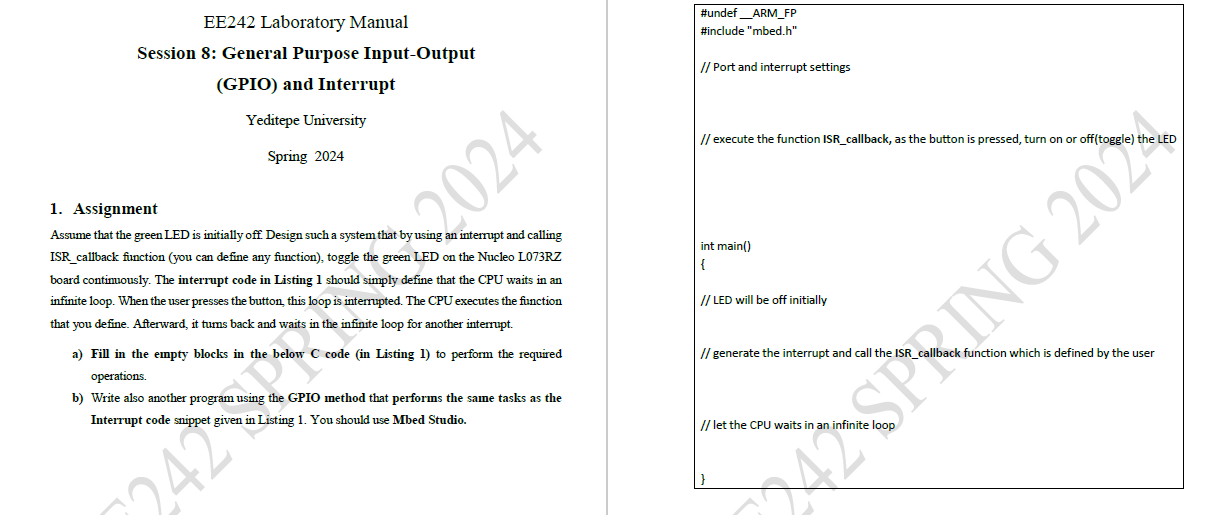 Solved EE242 ﻿Laboratory ManualSession 8: General Purpose | Chegg.com