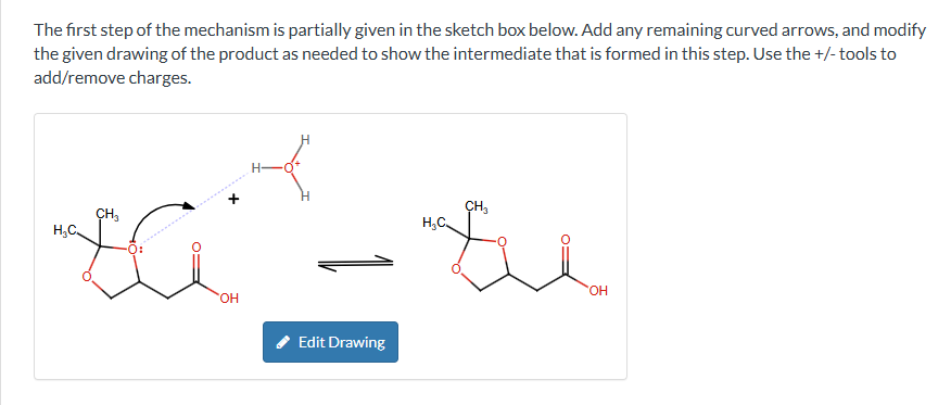 Solved The first step of the mechanism is partially given in | Chegg.com