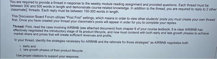 Solved You are required to provide a thread in response to | Chegg.com