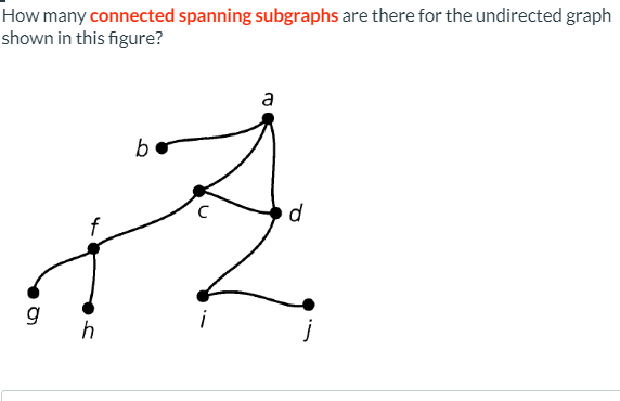 Solved How many connected spanning subgraphs are there for | Chegg.com