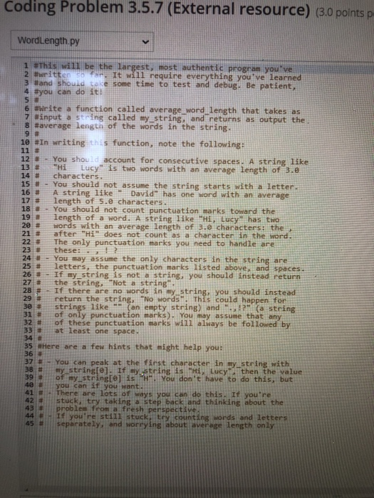 Solved Coding Problem 357 External Resource 30 Points