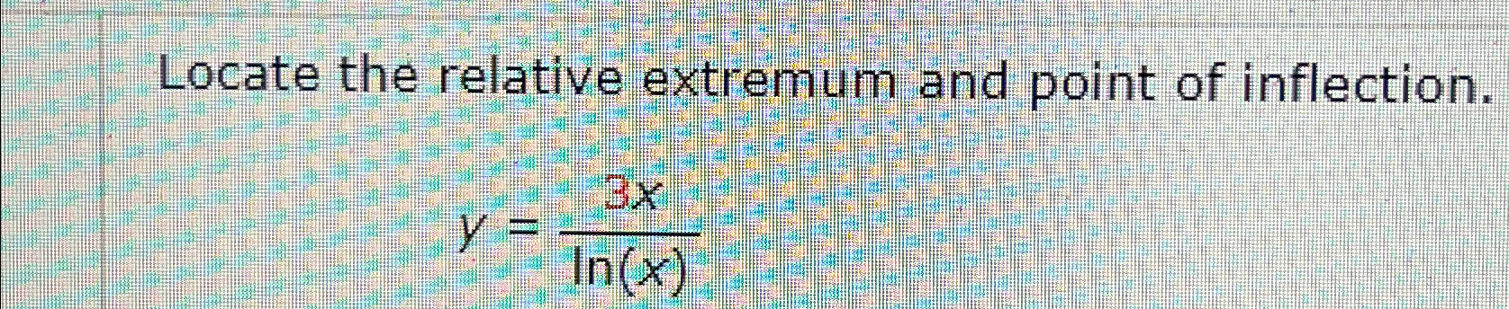 Solved Locate the relative extremum and point of | Chegg.com