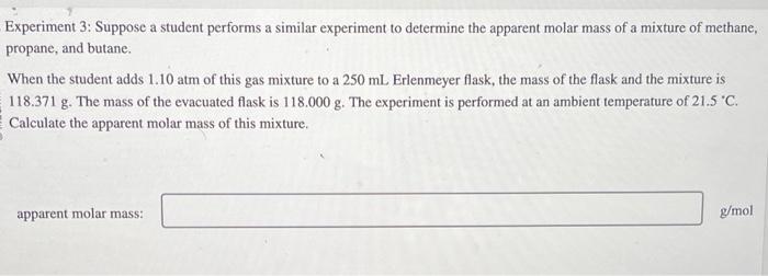 Solved Experiment 3: Suppose a student performs a similar | Chegg.com